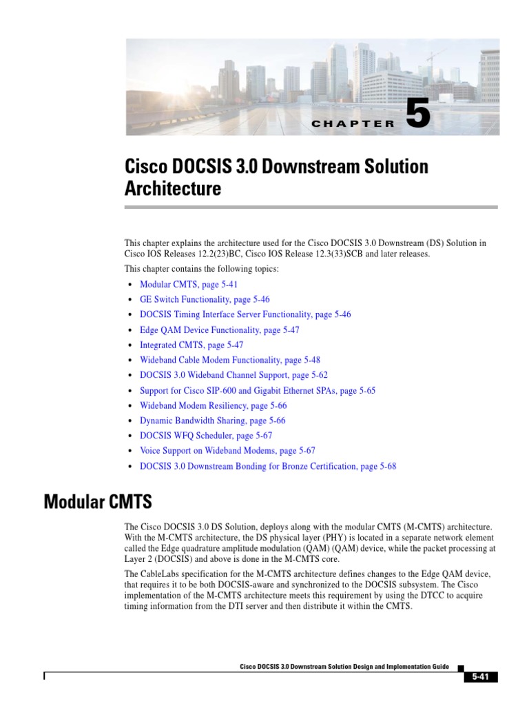 Cisco DOCSIS 3.0 Downstream Solution Architecture: Modular CMTS | PDF ...