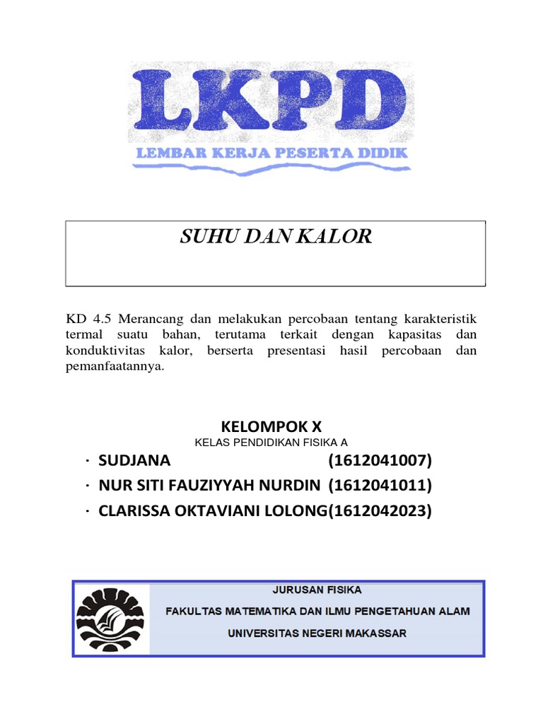 LKPD Suhu Dan Kalor 10 PDF | PDF