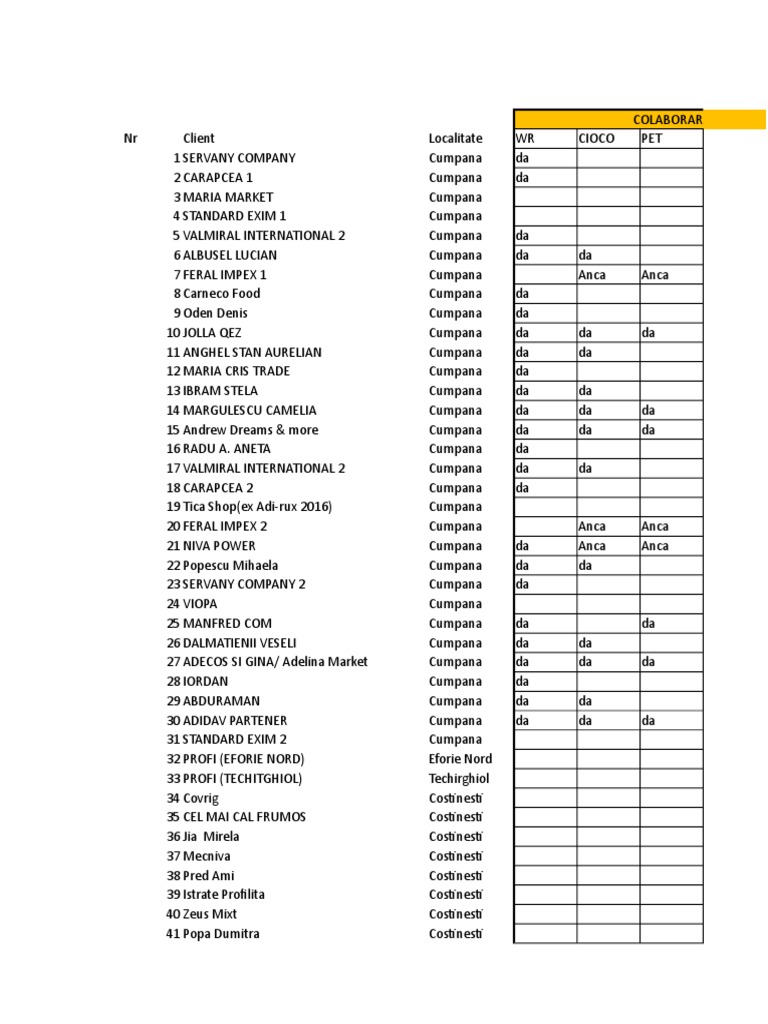 Fisa Clienti | PDF