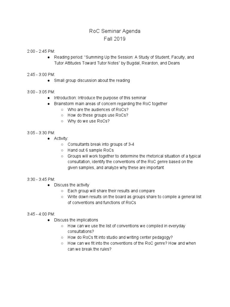 RoC Seminar | PDF