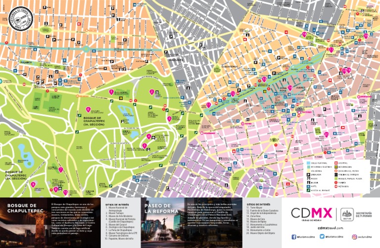Mapa Chapultepec - Reforma - CDMX | PDF | Museo | Biblioteca y museo