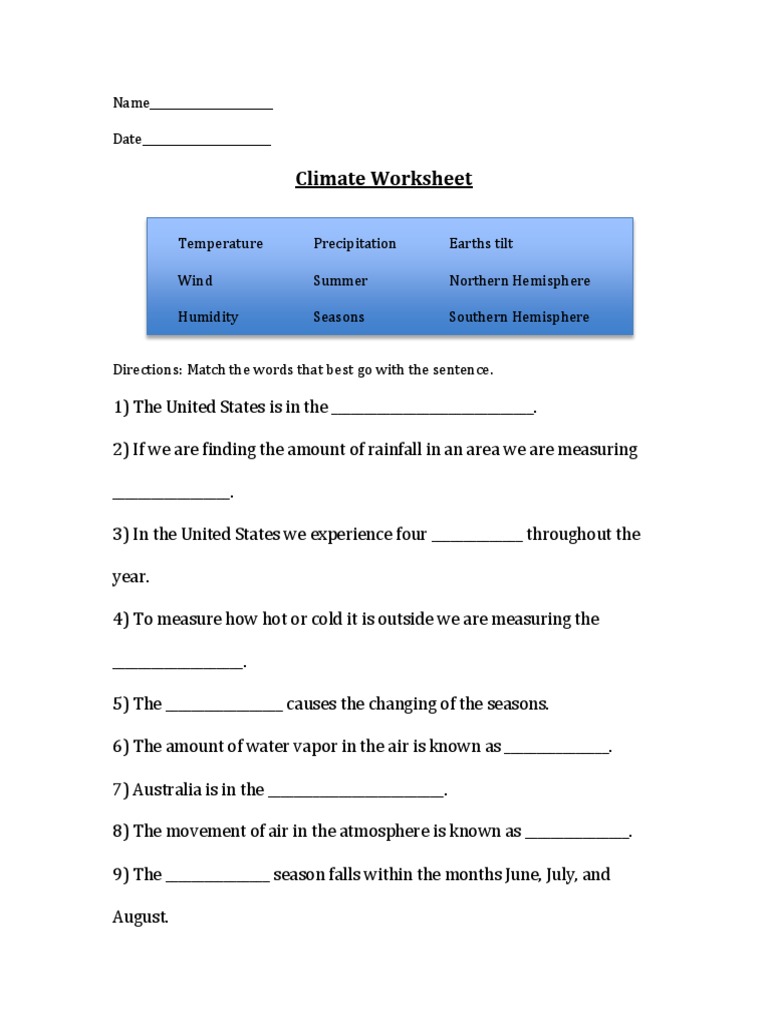 Climate Basics for Students | PDF