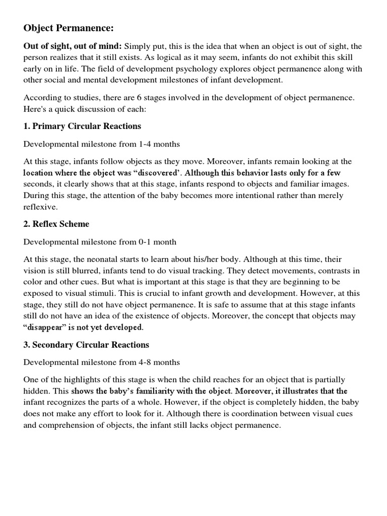 At What Stage Does Object Permanence Develop