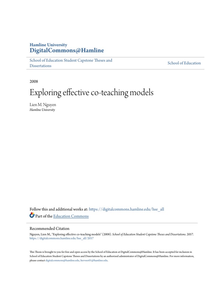 Exploring Co Teaching Models | PDF | Inclusion (Education) | Special ...