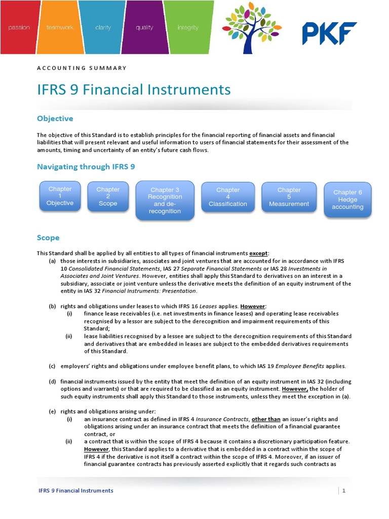 Ifrs 9 Financial Instruments Summary | PDF | International Financial Reporting Standards | Fair ...