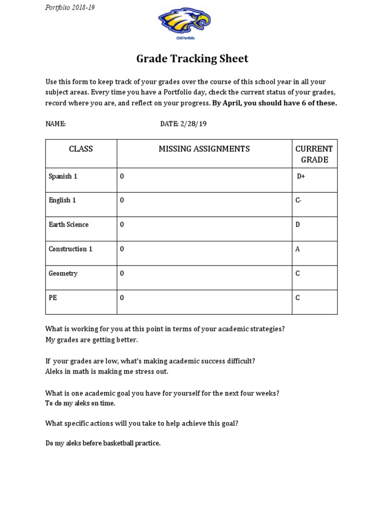 4th Tracking Sheet | PDF