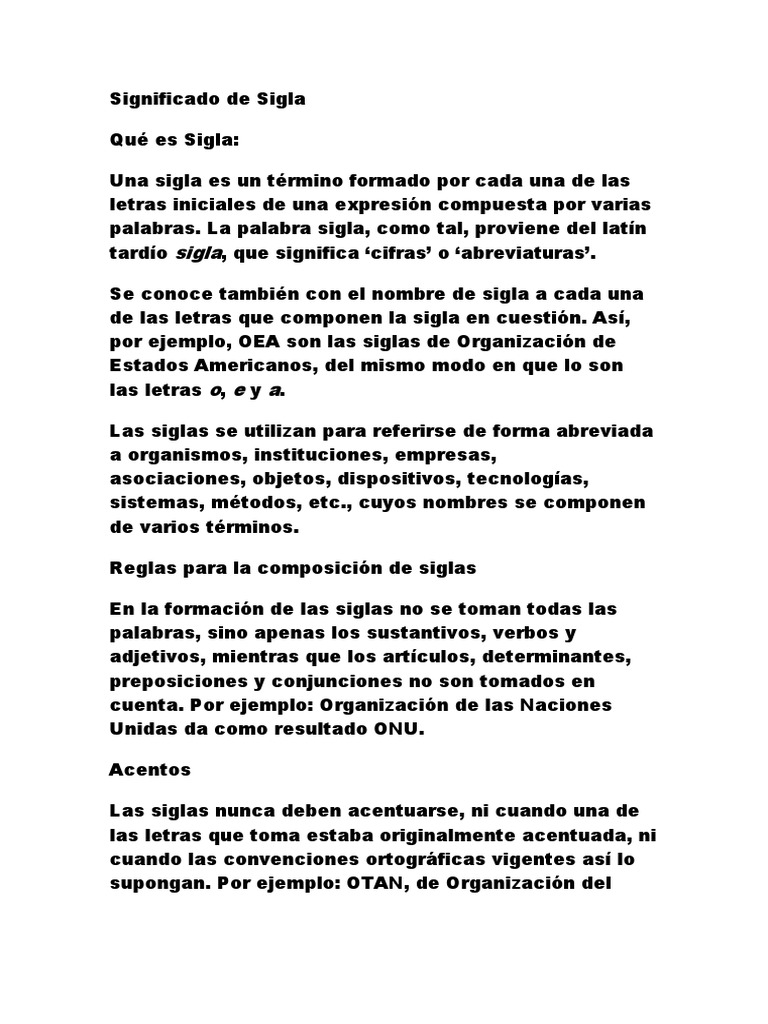 Significado de Sigla | PDF | Acrónimo | Onomástica
