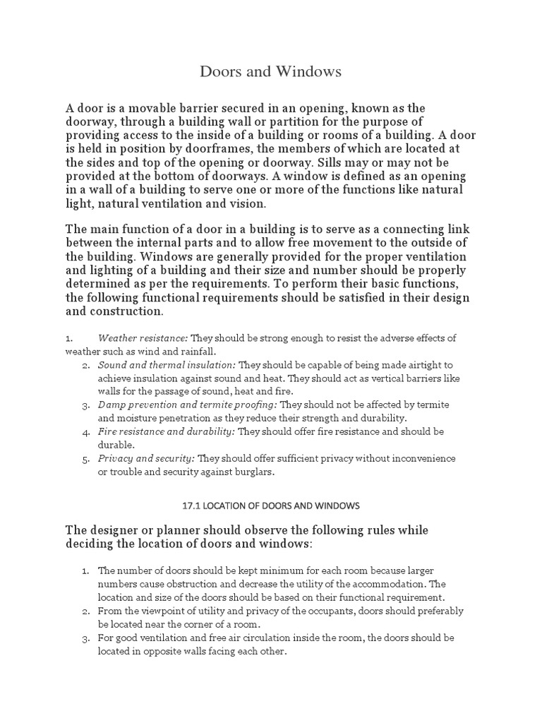 Door & Window | PDF | Window | Door