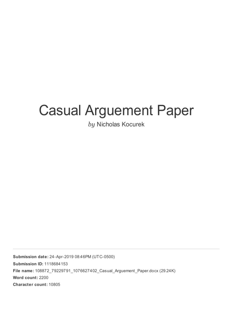 Casual Argument Paper Analysis | PDF
