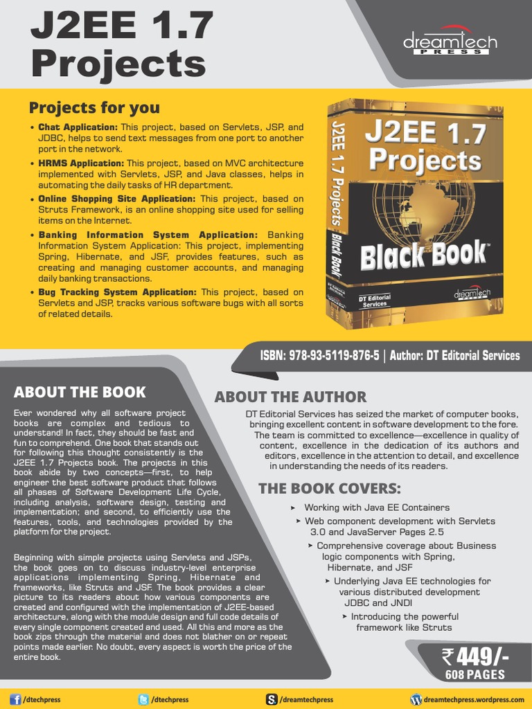 J2EE 1 7 Projects Black Book PDF | PDF | Java Server Pages | Java Servlet