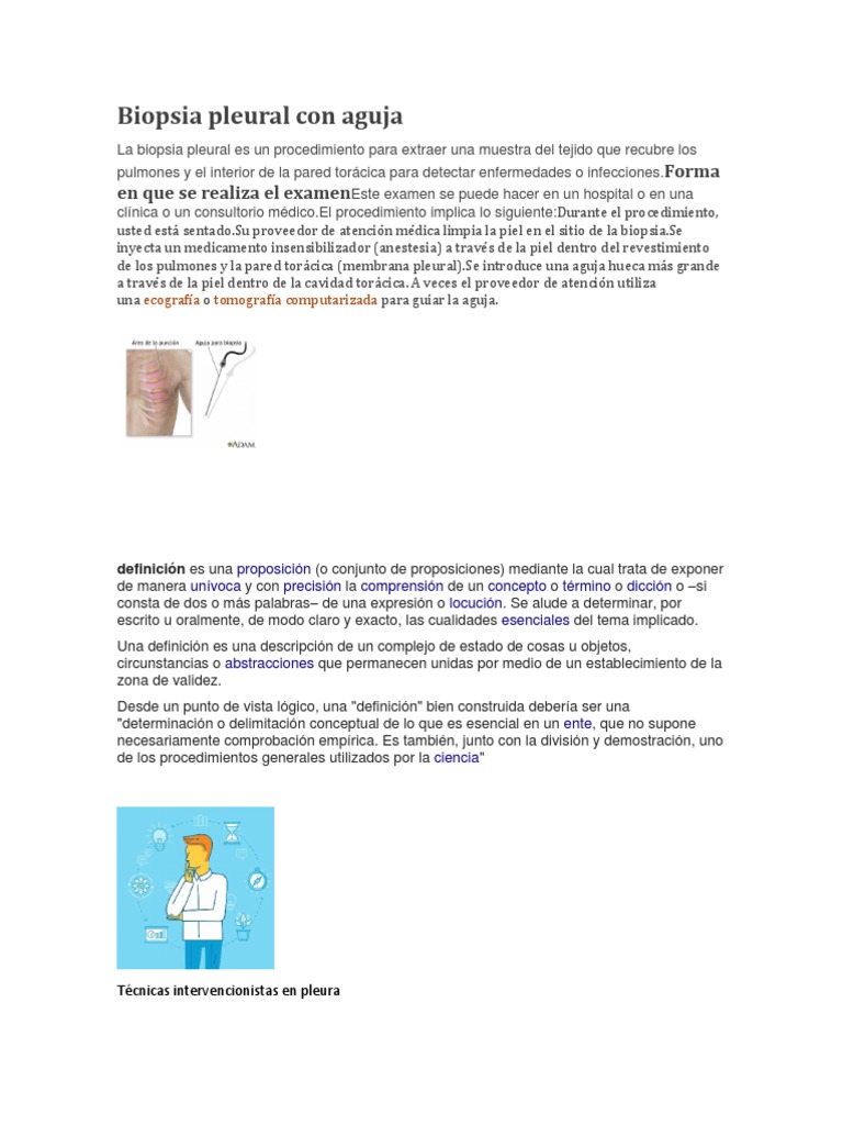 Biopsia Pleural Con Aguja | PDF | Definición | Medicina CLINICA
