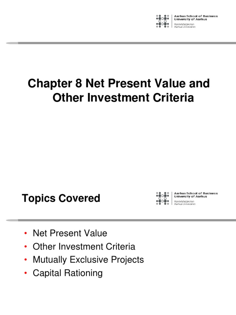 Net Present Value and Investment Criteria | PDF | Net Present Value ...