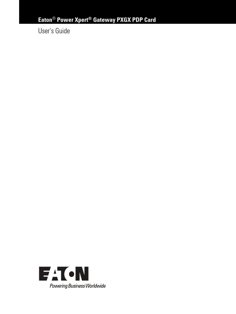 User's Guide: Eaton Power Xpert Gateway PXGX PDP Card | PDF | Ip ...