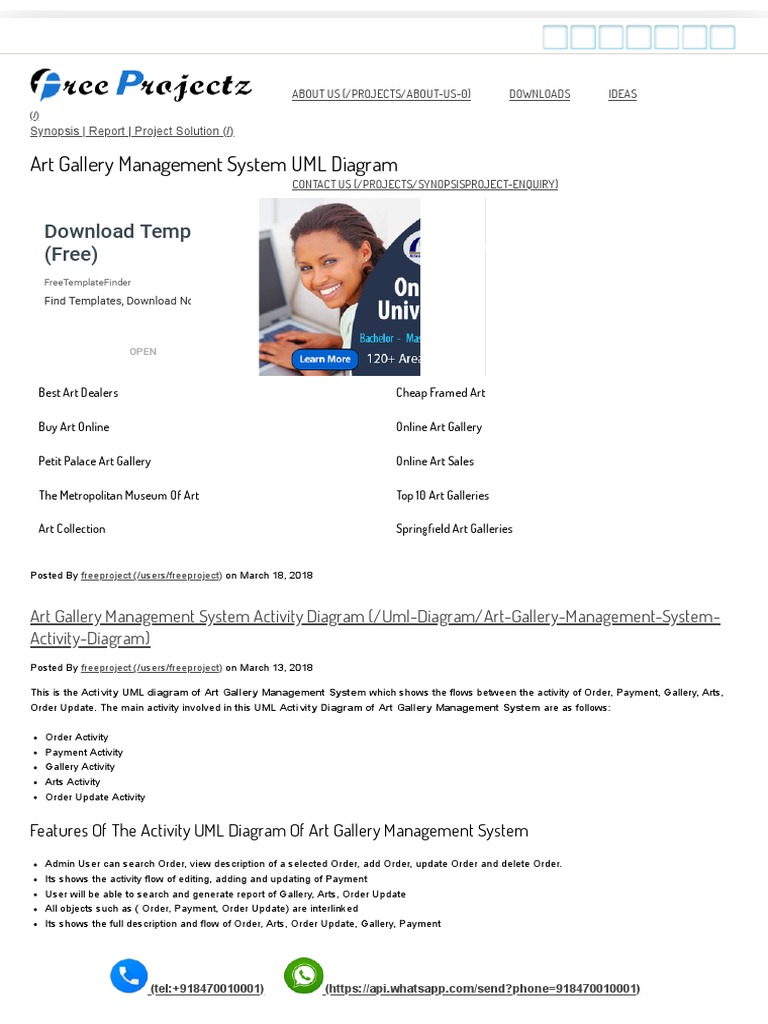 Art Gallery Management System UML Diagram | PDF | Use Case | Areas Of ...