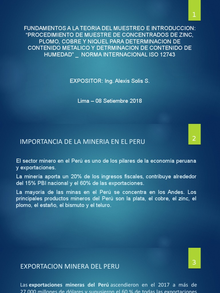 Presentación Muestreo Iso 12743 | PDF | Muestreo (Estadísticas) | Minería