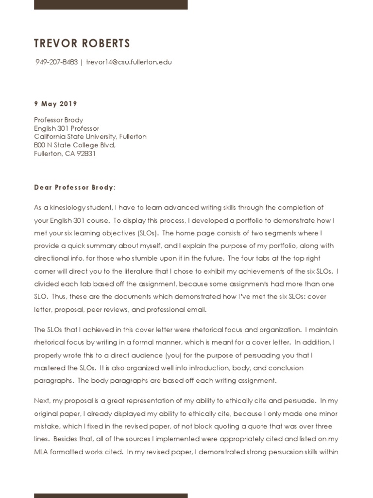 Cover Letter | PDF | Persuasion | Rhetoric