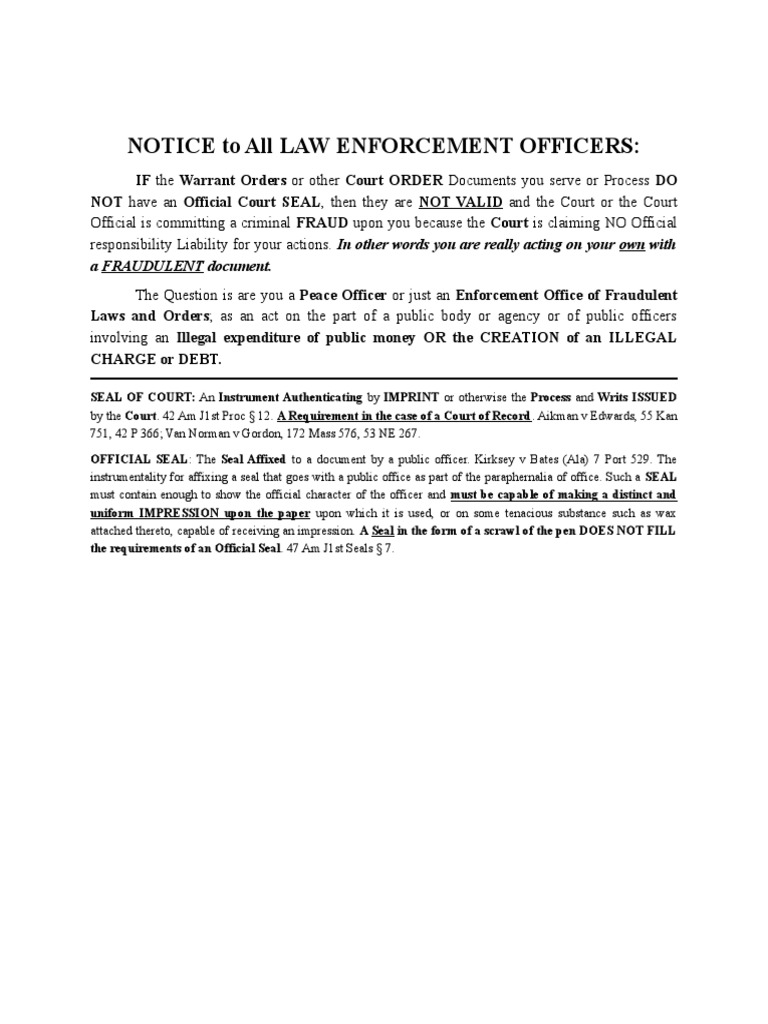 Validity of Court Orders Without Seal | PDF | Seal (Emblem) | Fraud