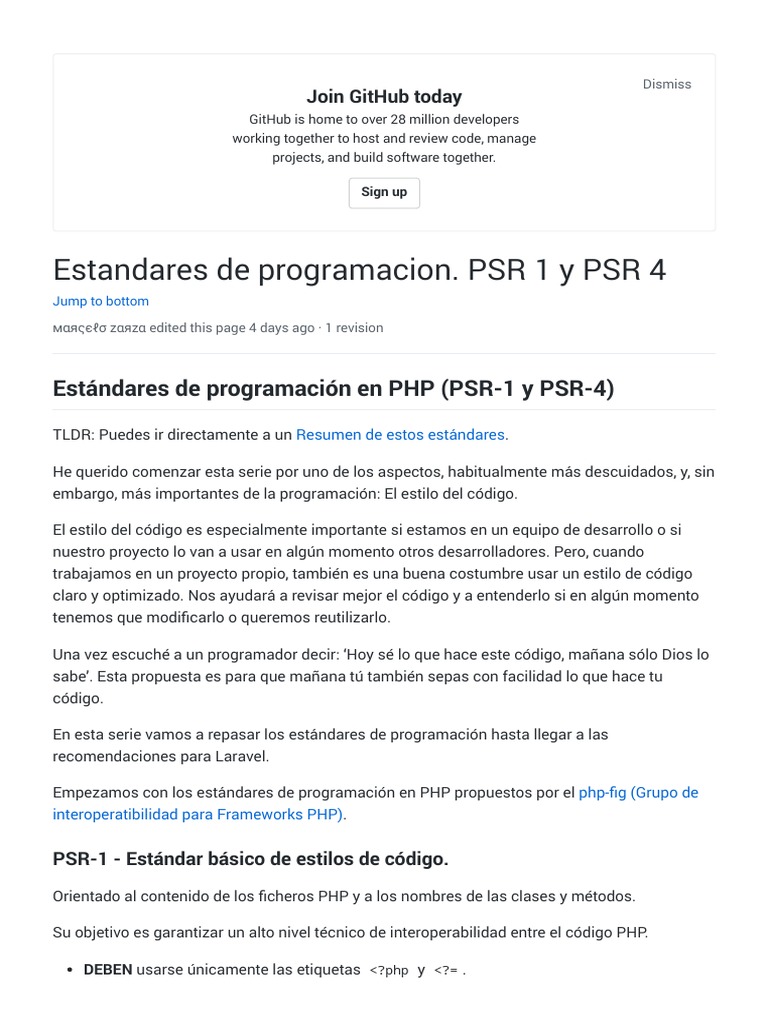 Estandares de Programacion PSR 1 y PSR 4 | Php | Programación de ...