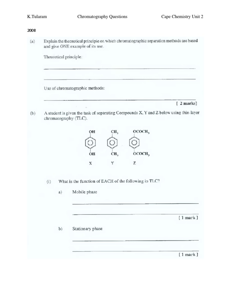 Chromatography Questions | PDF