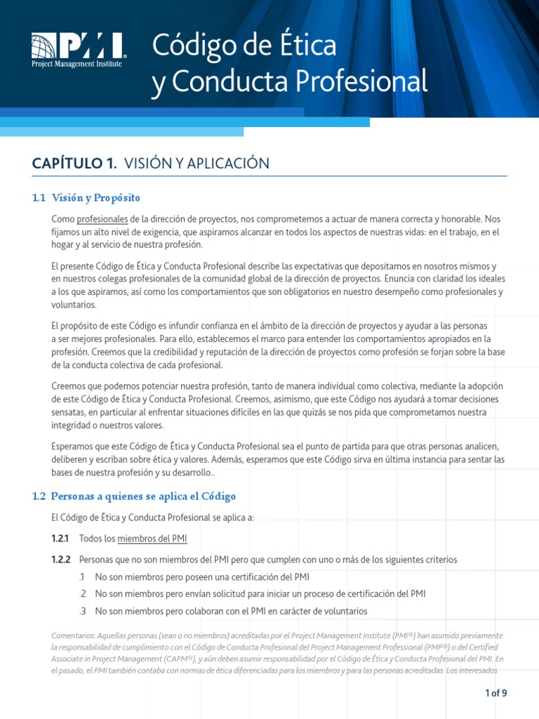 Pmi Code of Ethics PDF | PDF | Toma de decisiones | Comportamiento