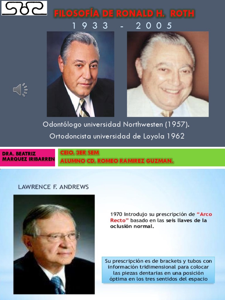 Filosofía de Ronald H. Roth | PDF | Ortodoncia | Odontología