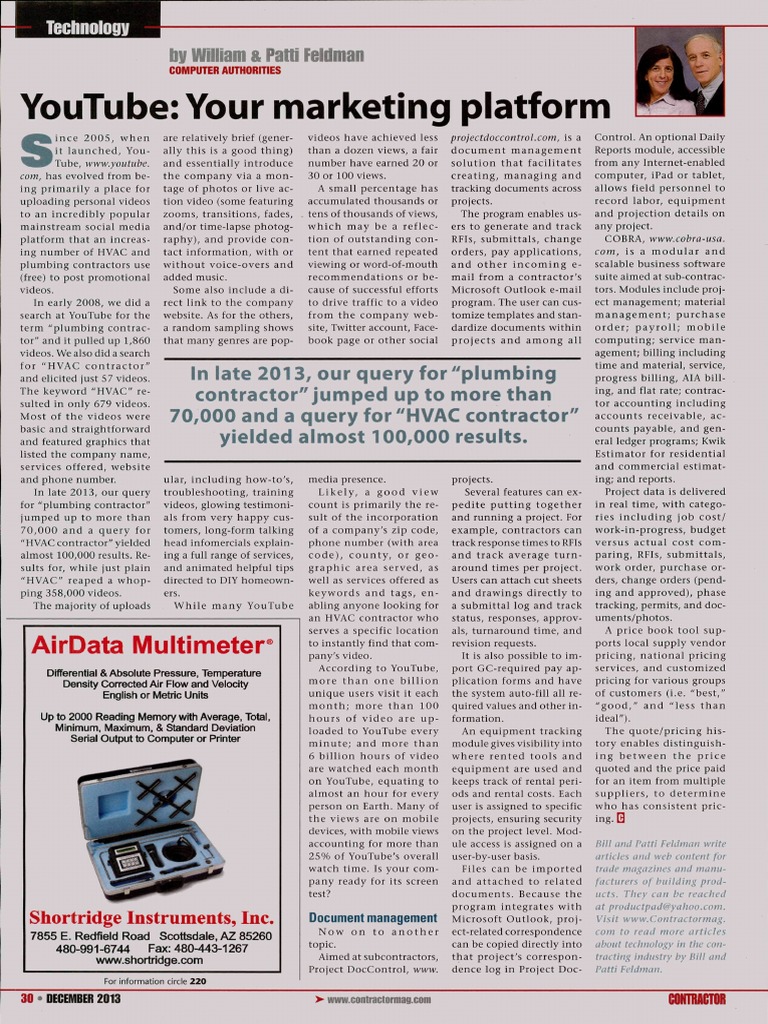 Youtube: Your Marketing Platform: Airdata Multimeter | PDF | You Tube ...