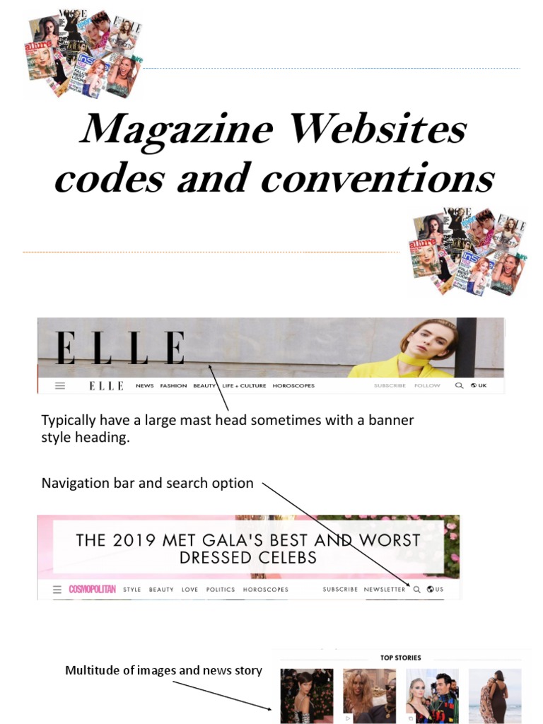 Magazine Websites Codes and Conventions | PDF | Communication | Mass Media