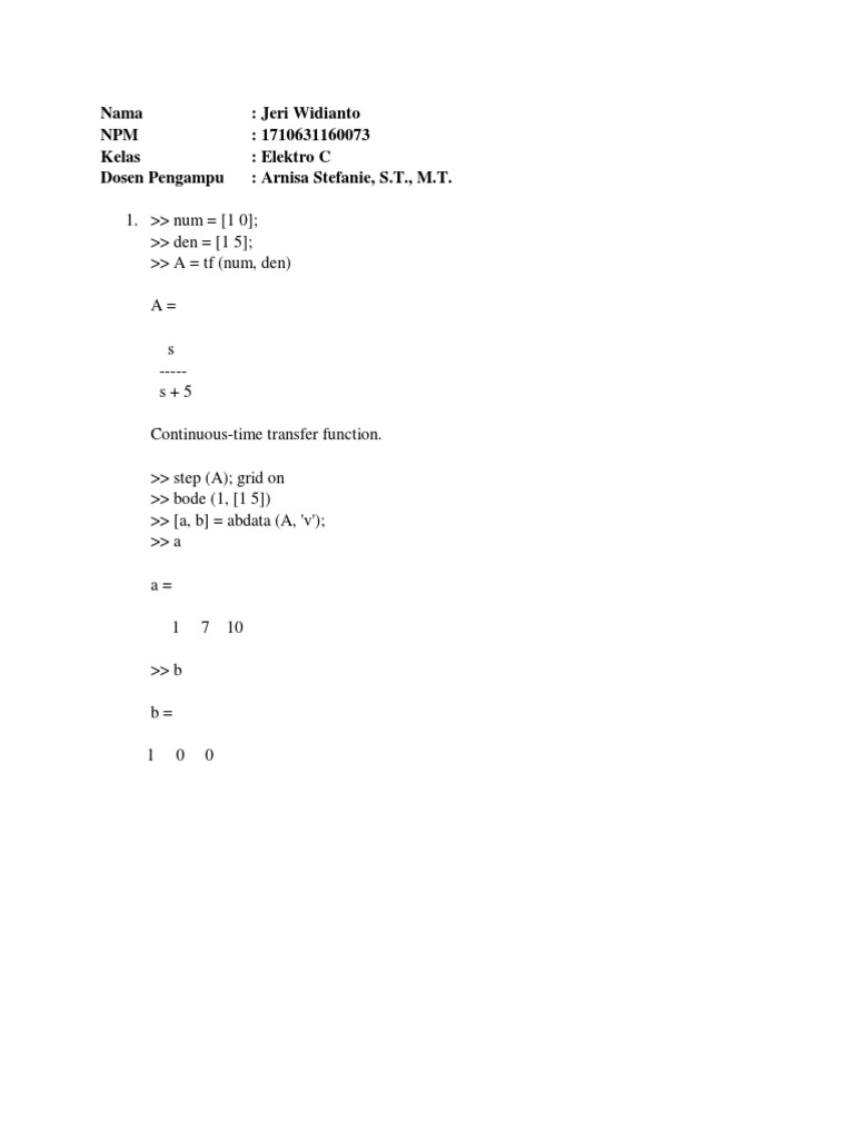 Continuous-Time Transfer Functions Analysis | PDF