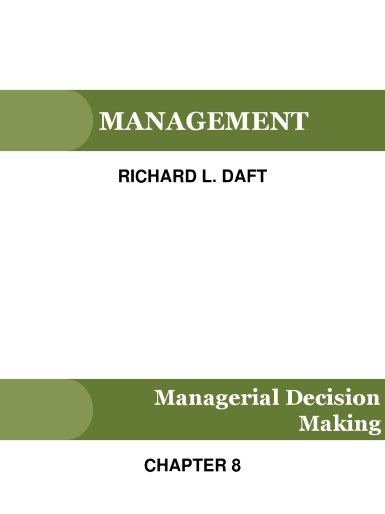 Managerial Decision Making Pdf Rationality Decision Making