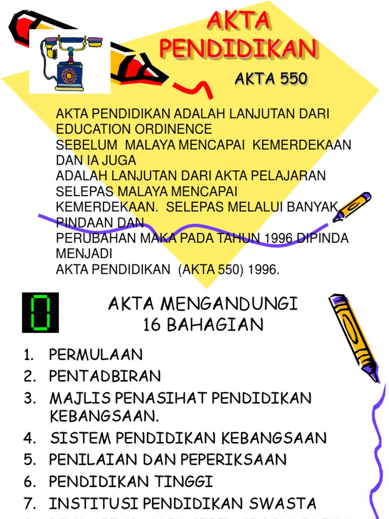 Akta Pendidikan 1996 (Akta 550) | PDF