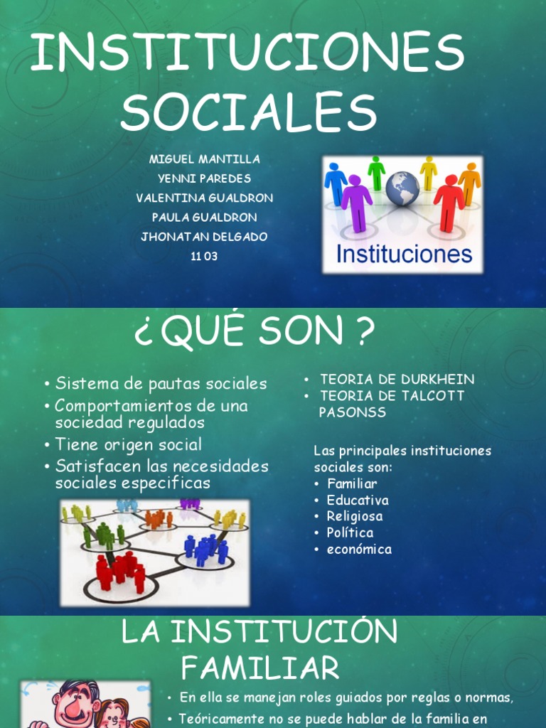 Instituciones Sociales | PDF | Familia | Institución Instituciones Sociales | PDF | Familia | Institución