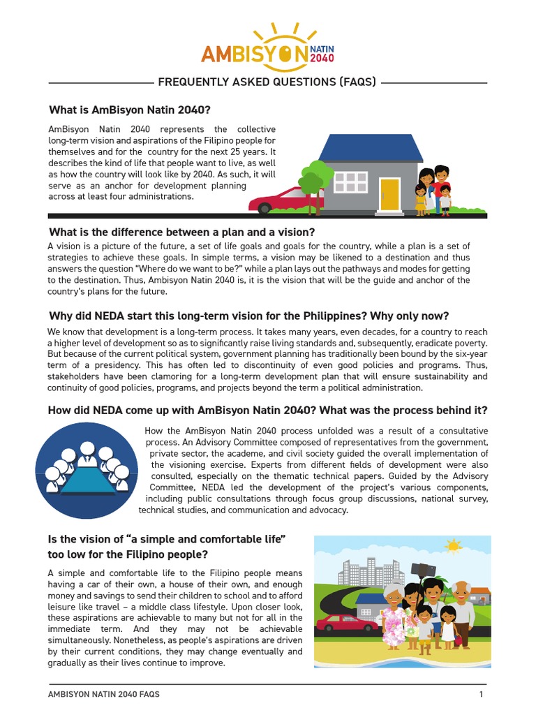 AmBisyon Natin 2040: Vision for the Philippines | PDF | Employment ...