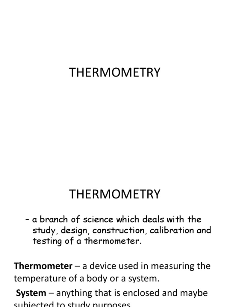 Thermometry | PDF | Fahrenheit | Temperature