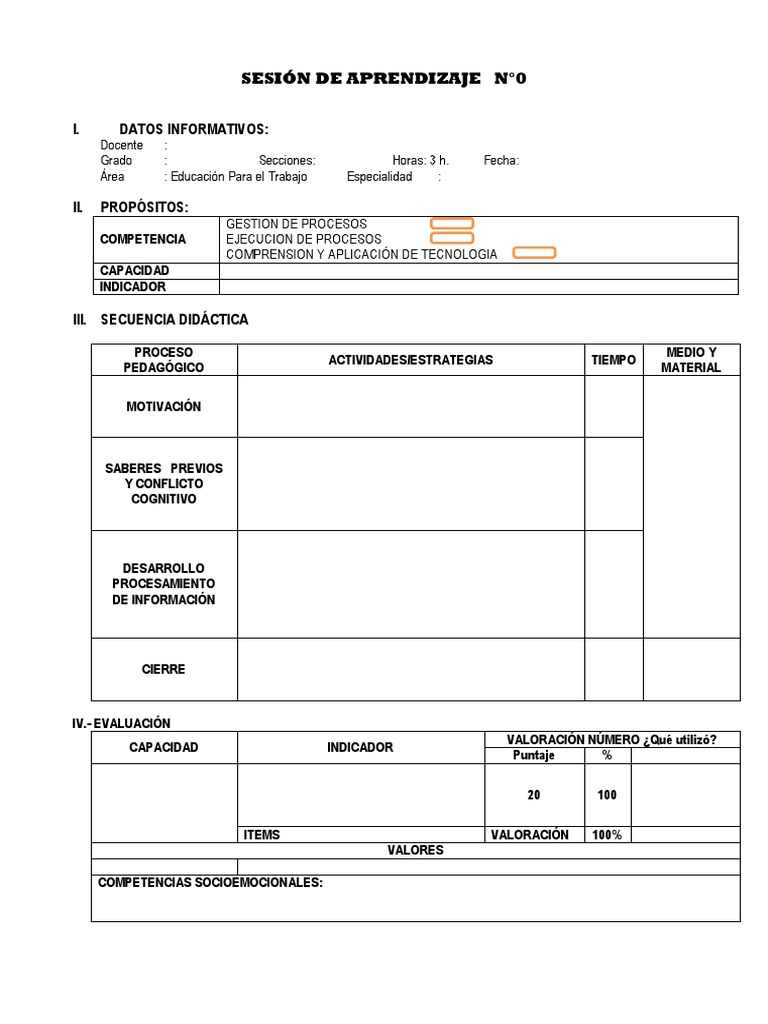Sesión de Aprendizaje Ept | PDF