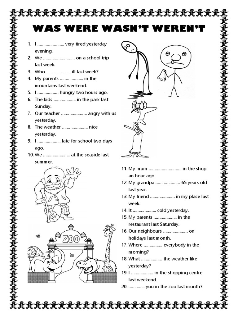 Past Tense Verb Practice: A Review of 'Was', 'Were', 'Wasn't' and ...