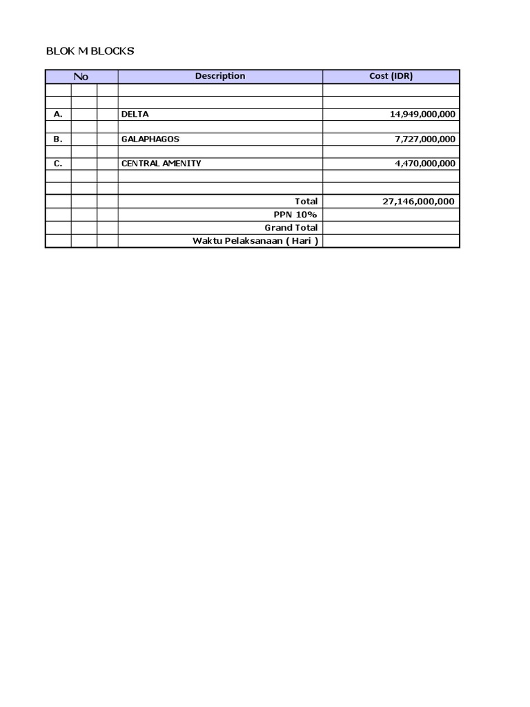 Blok M Blocks Project | PDF | Wall | Concrete