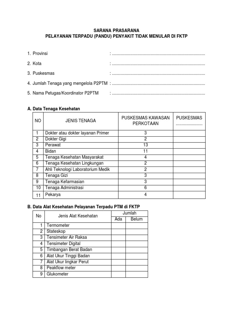 Form Sarana Prasarana | PDF | Functional Group | Rtt