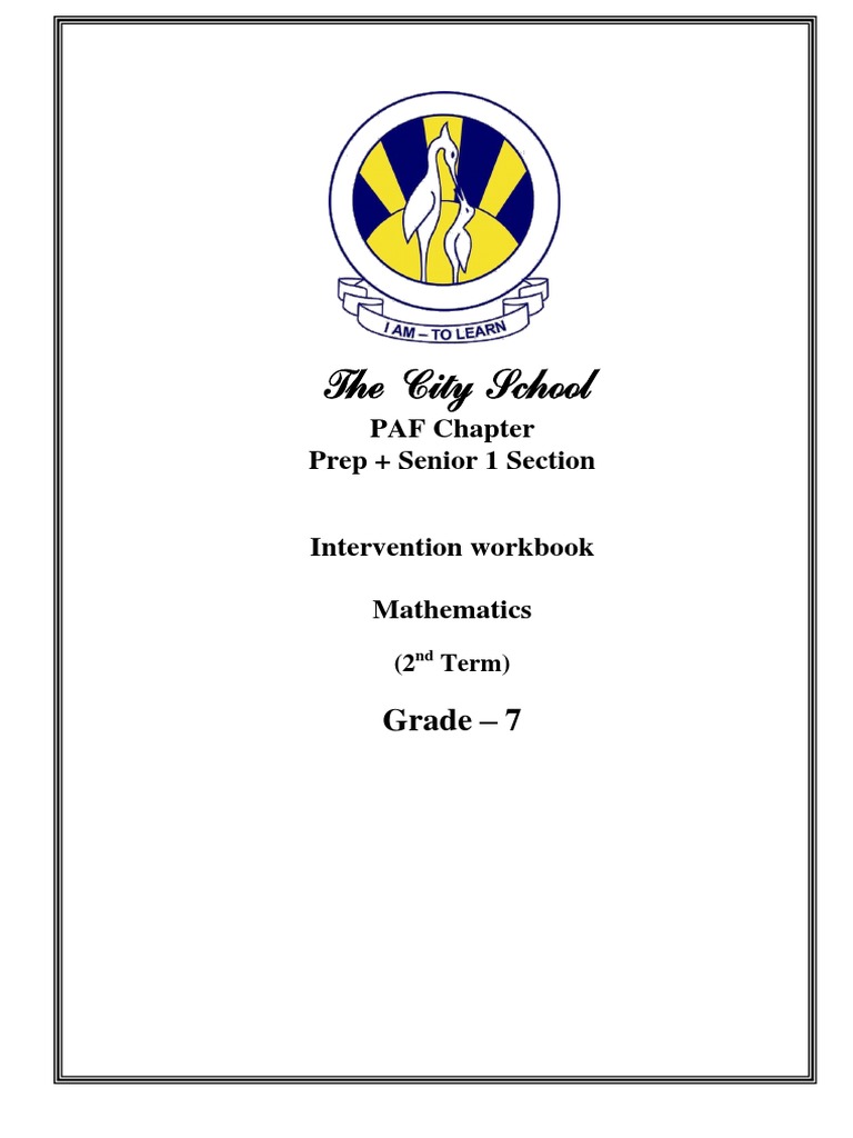 Mathematics Intervention Workbook Grade 7 2nd Term | PDF | Area | Equations