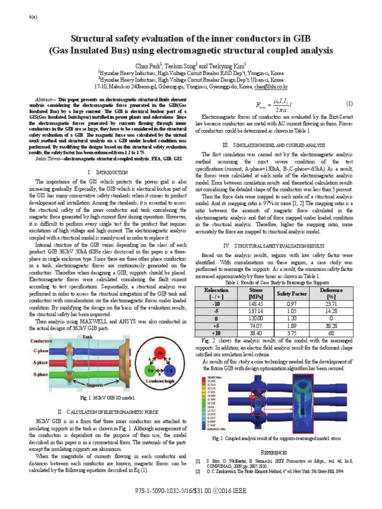Structural Safety Evaluation of The Inner Conductors in GIB (Gas ...