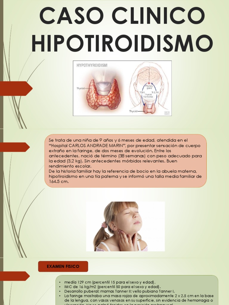 Caso Clinico Endocrino | PDF | Hormona estimulante de la tiroides | Hipotiroidismo