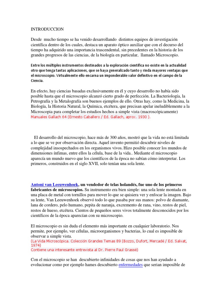 Informe de Micros | PDF | Microscopio | Óptica