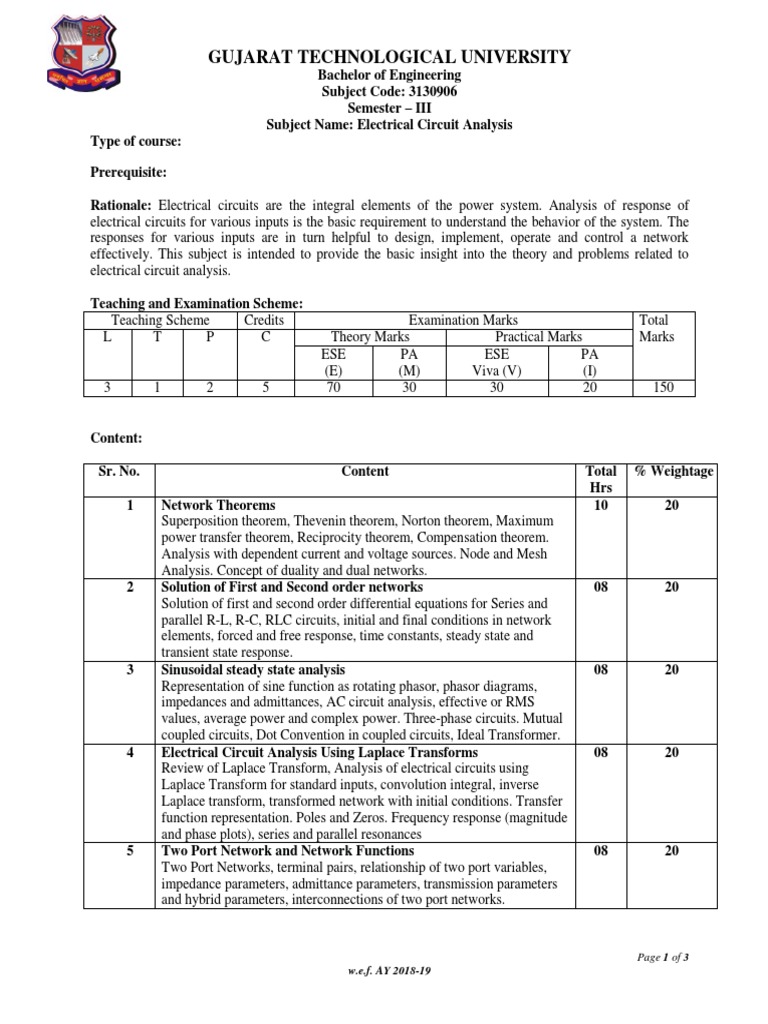 Electrical Circuit Analysis | PDF | Network Analysis (Electrical ... Electrical Circuit Analysis | PDF | Network Analysis (Electrical ...