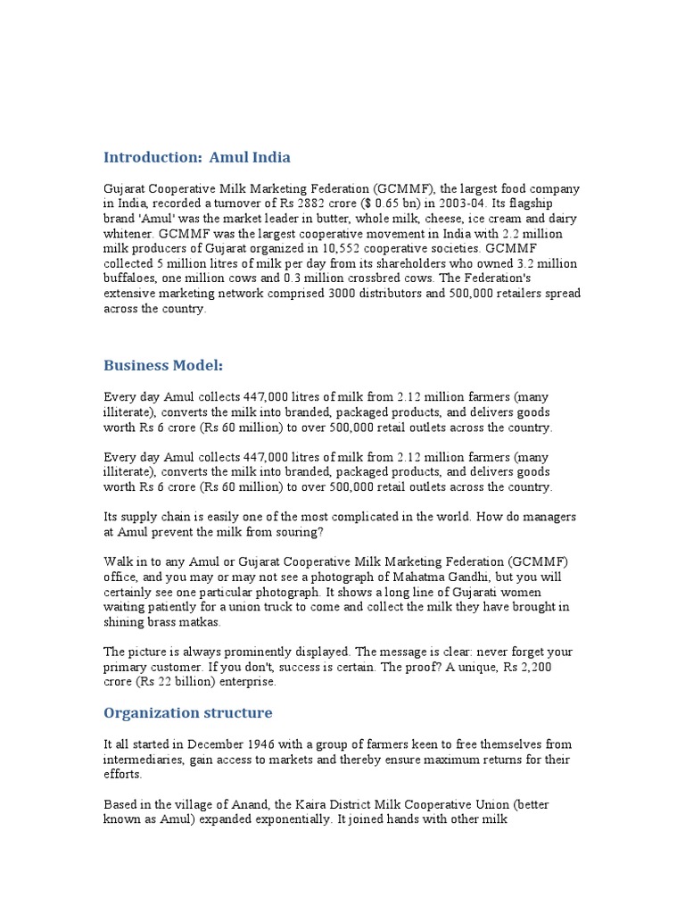 Introduction: Amul India | PDF | Economies | Business