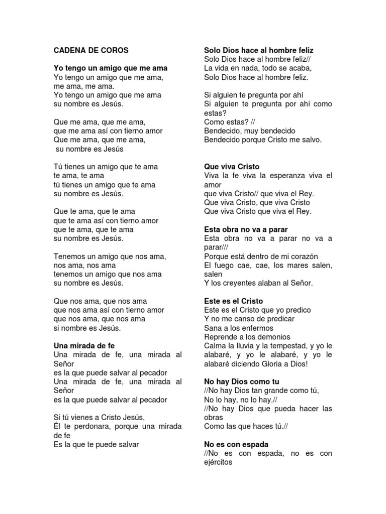 Cadena de Coros | PDF | Cristo (título) | Fe