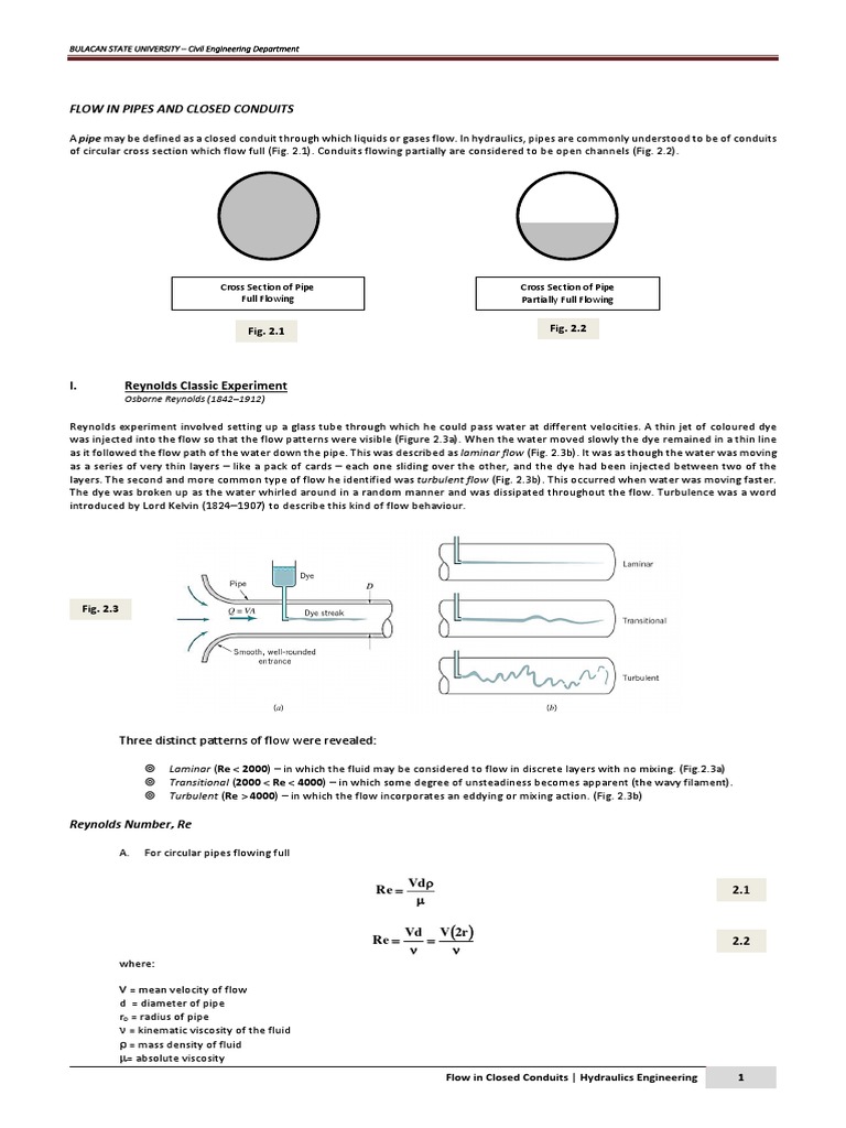 2 Flow in Closed Conduits Lecture Probs PDF | PDF | Reynolds Number | Fluid Dynamics