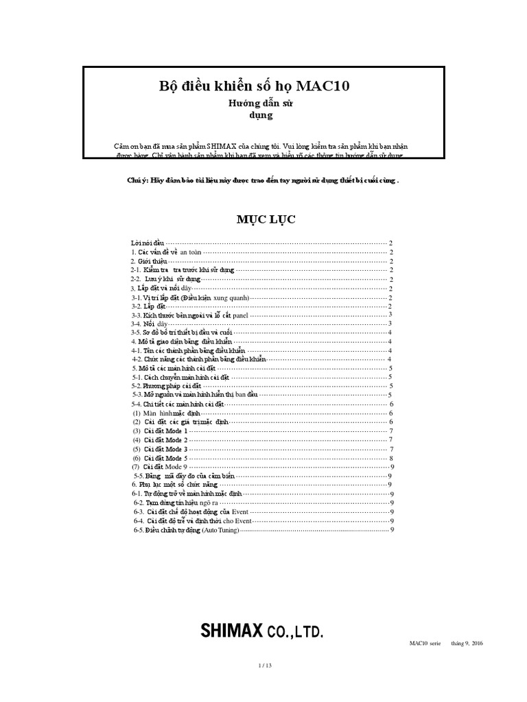 MAC10 manual VN v1-đã chuyển đổi | PDF | Vietnam | Nature
