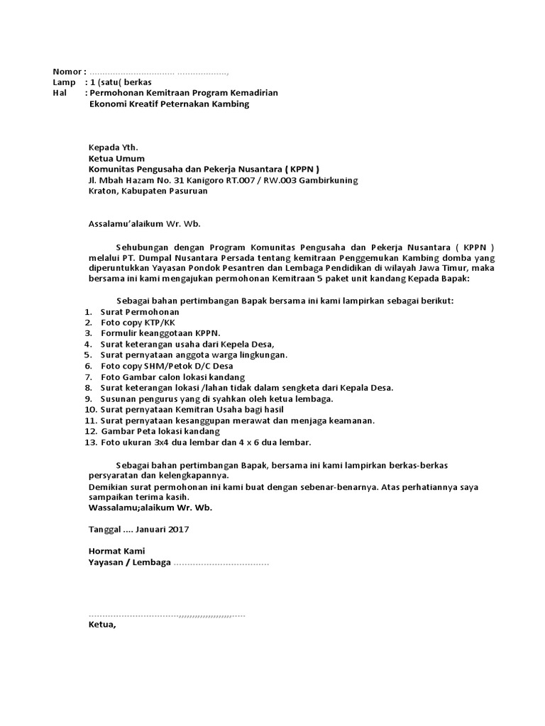 Contoh Surat 1 | PDF