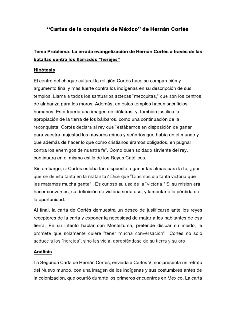 "Cartas de La Conquista de México" de Hernán Cortés | PDF | Hernán ...