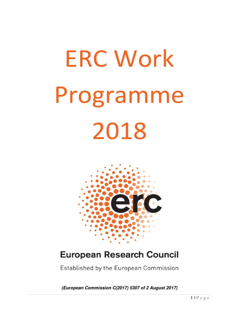 ERC Work Programme 2018 | PDF | European Union | Business