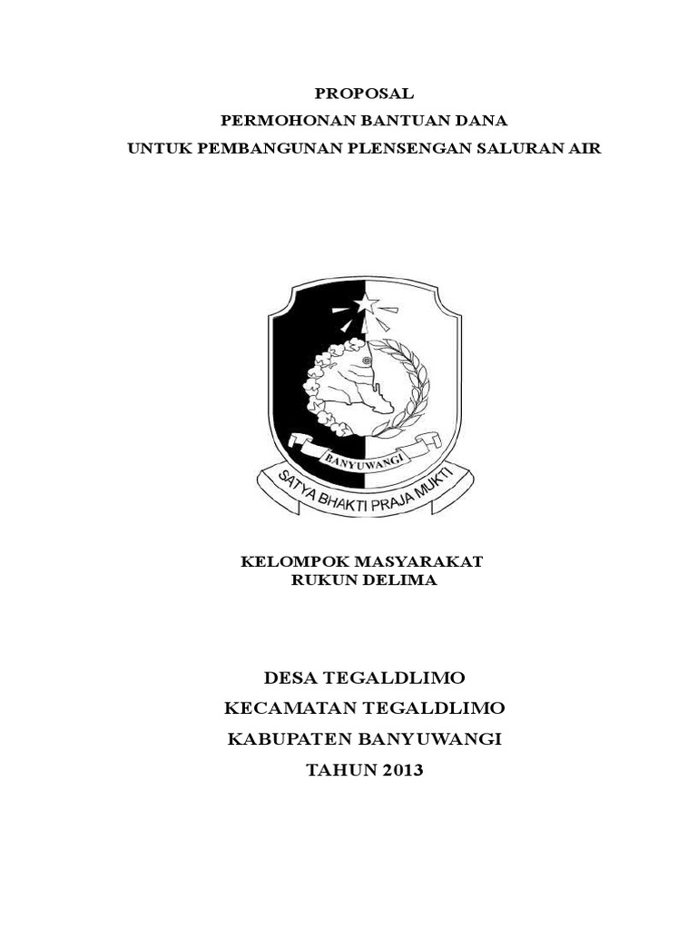 Proposal Pembangunan Saluran Air POKMAS | PDF